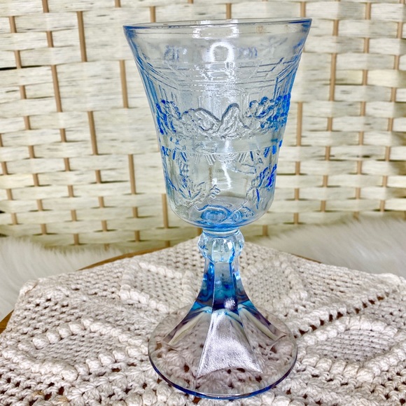 Tiara | Accents | Vintage Ice Blue Indiana Glass Tiara Last Supper ...